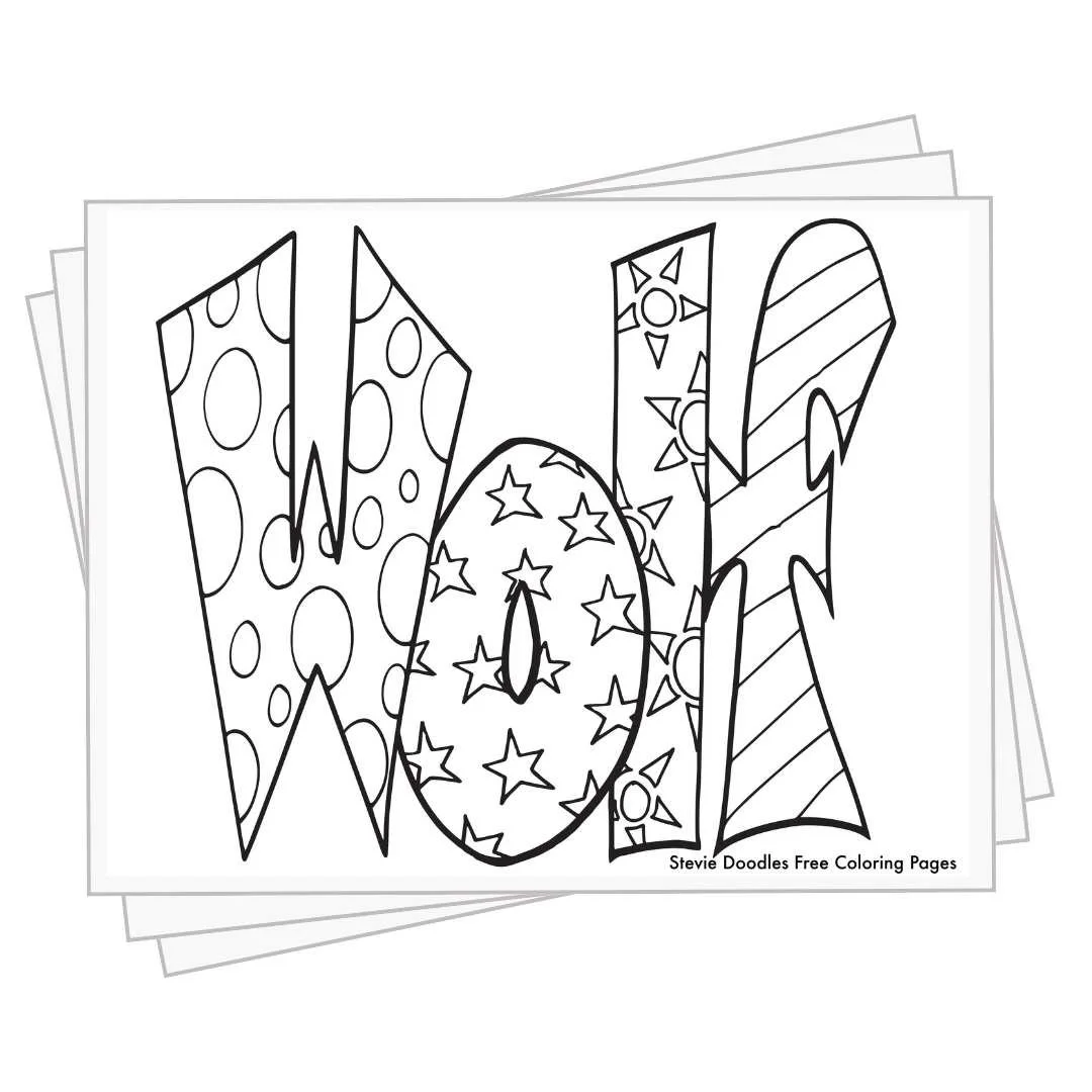 Free WOLF Coloring Page — Stevie Doodles