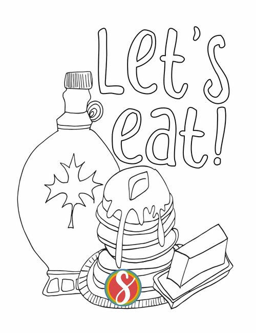Free Pancakes Coloring Pages — Stevie Doodles