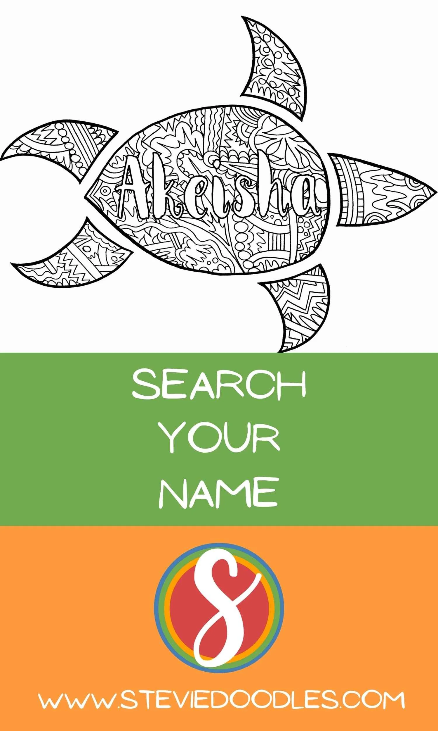 AKEISHA Free Name Coloring Page — Stevie Doodles