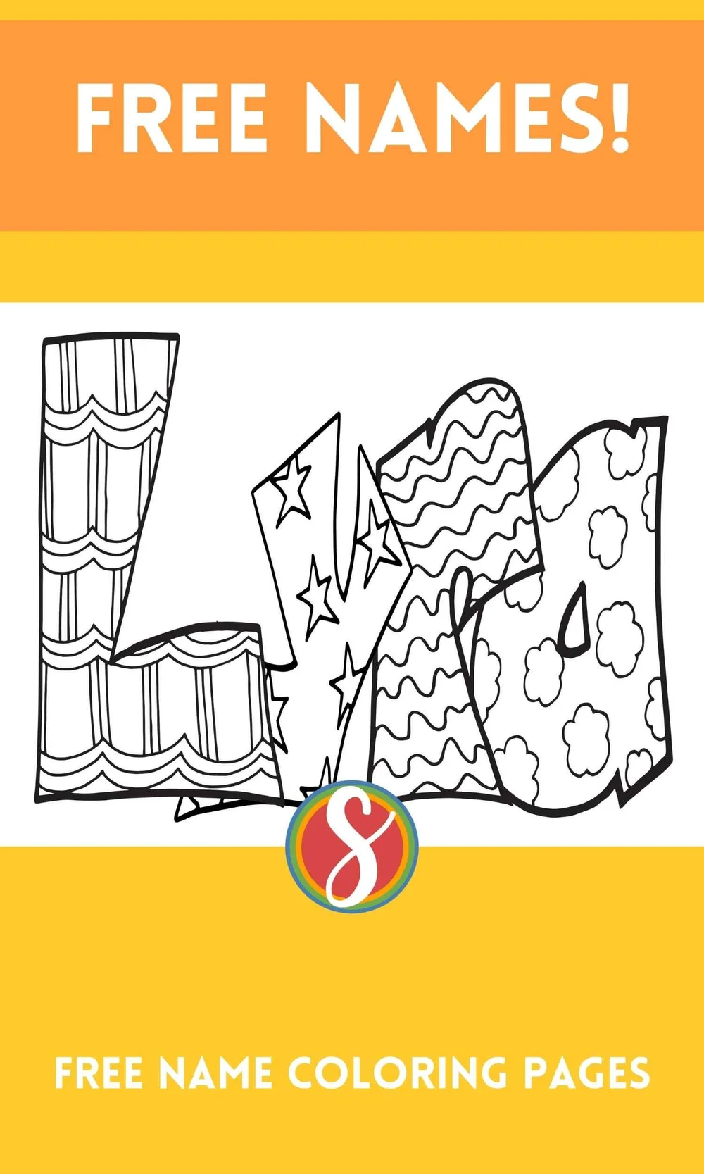 Free LYRA Name Coloring Page Printable — Stevie Doodles