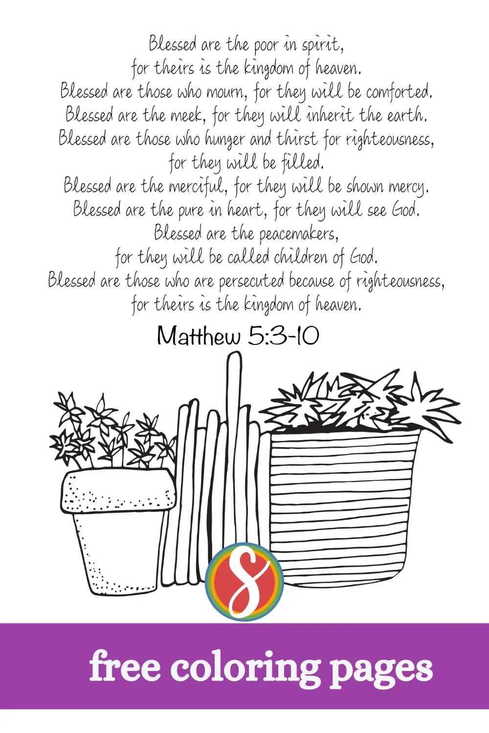 Free Beatitudes Coloring Pages — Stevie Doodles
