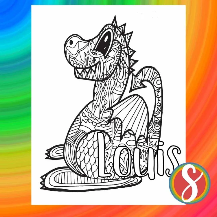 Free LOUIS Name Coloring Page Printable — Stevie Doodles