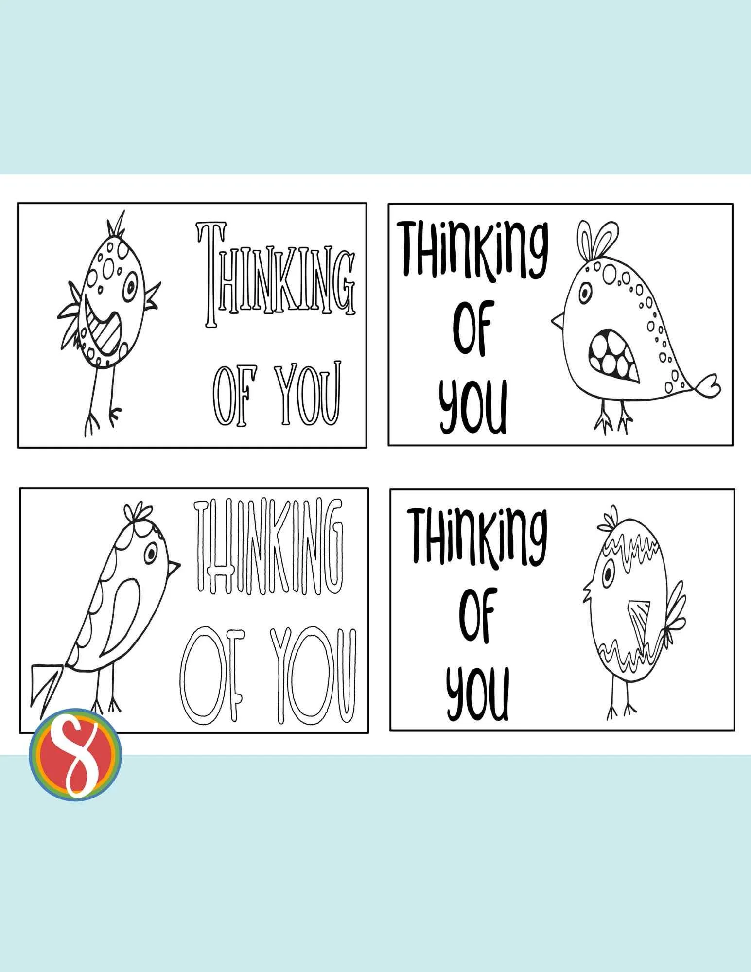 28 Free "Thinking of You" Cards To Color — Stevie Doodles