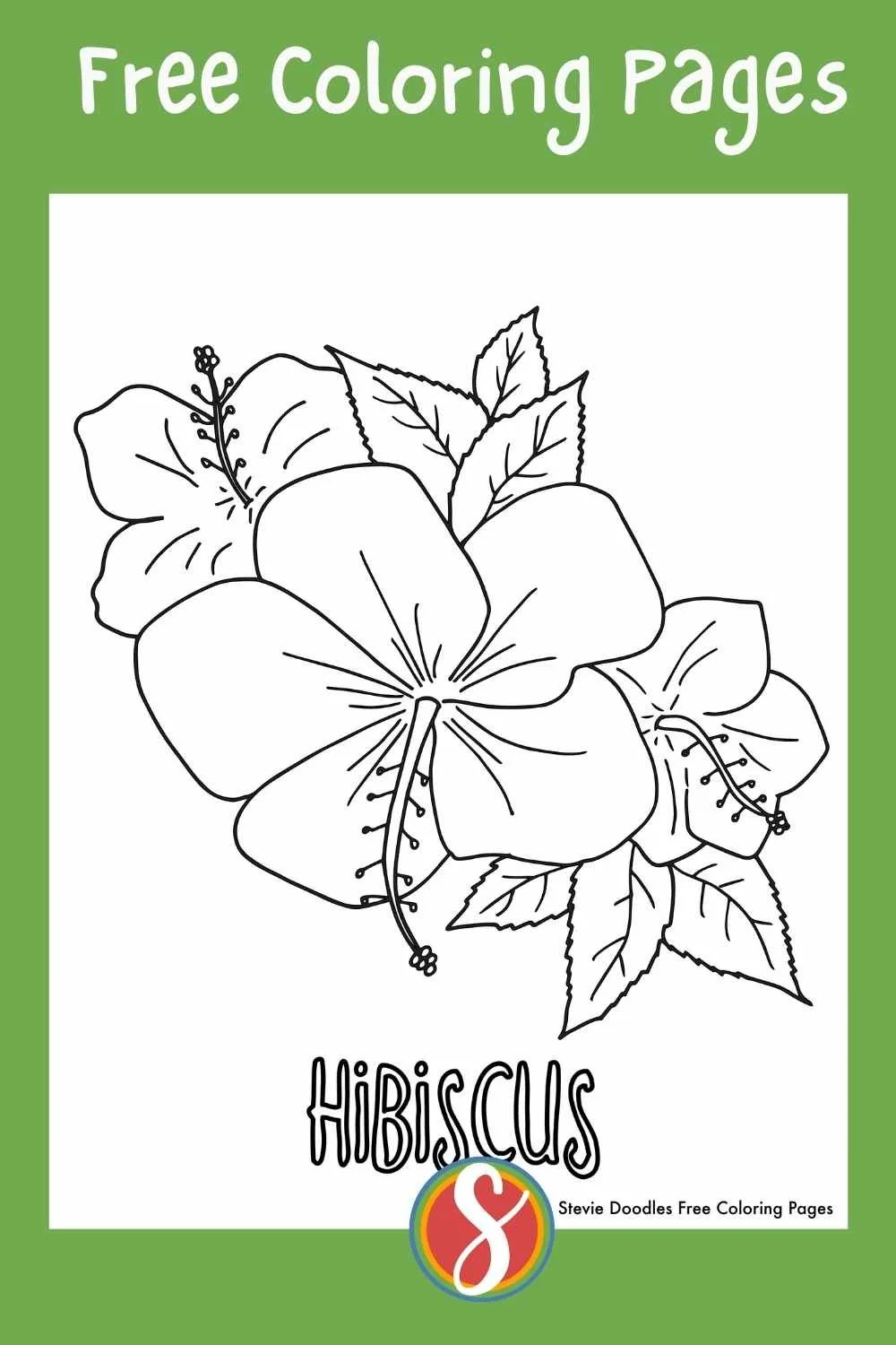Free Hibiscus Coloring Pages — Stevie Doodles