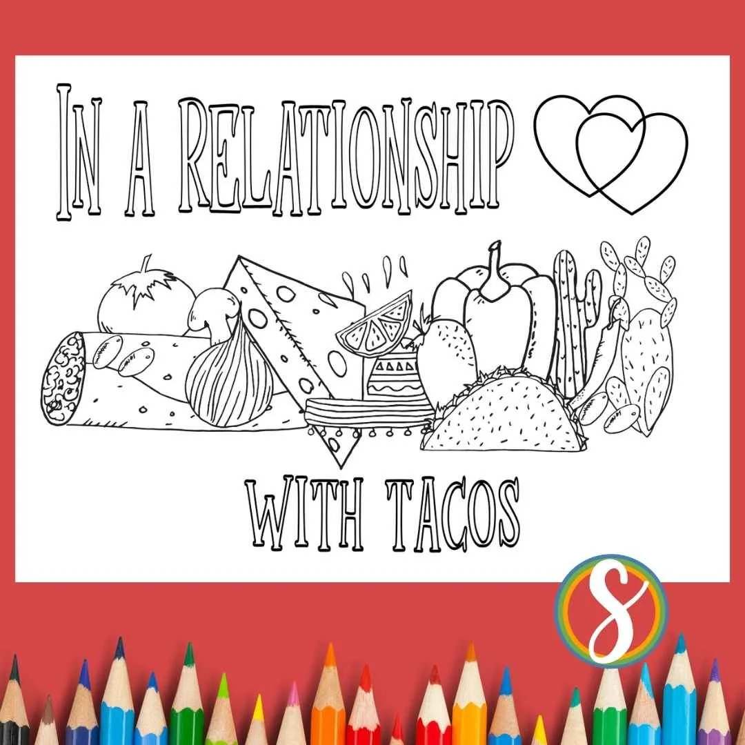 Taco Quote Coloring Pages — Stevie Doodles
