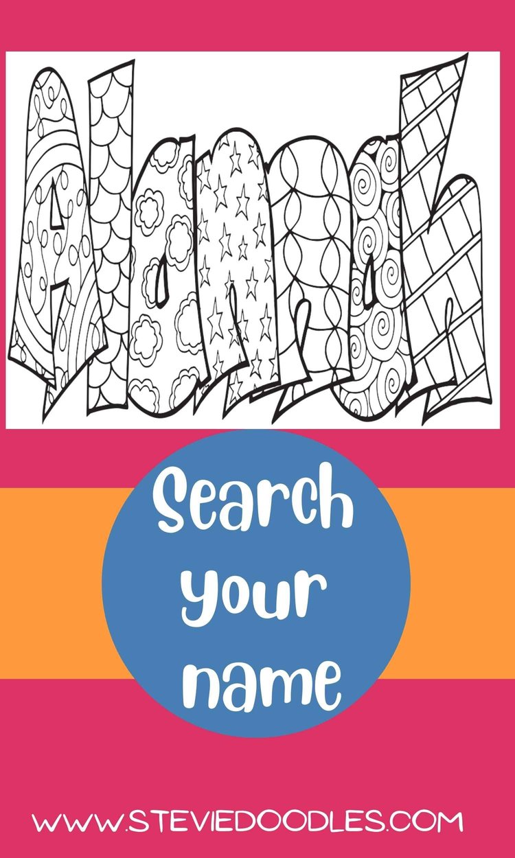 ALANNAH Free Name Coloring Page — Stevie Doodles