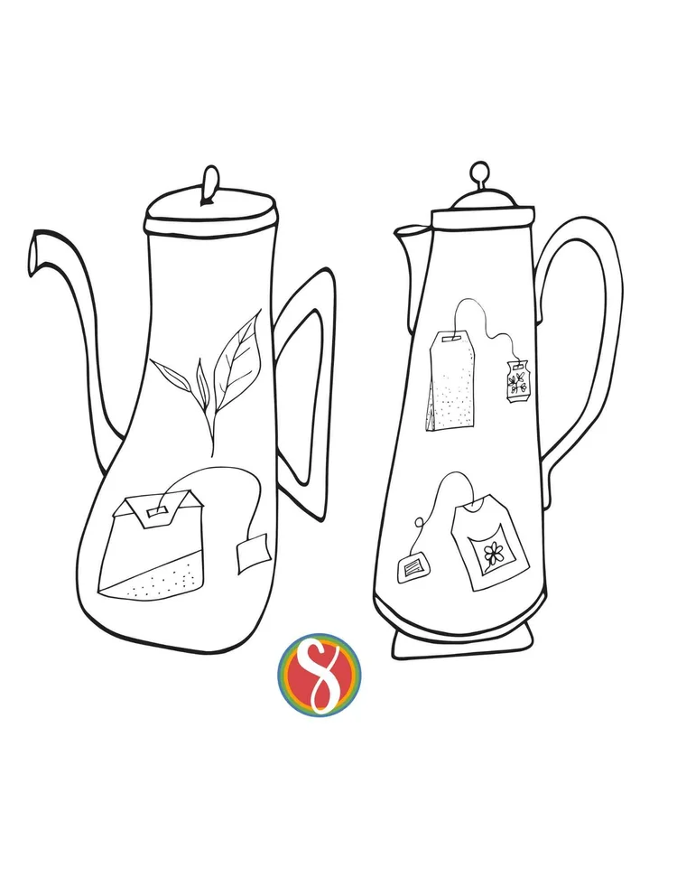Free Teapot Coloring Pages — Stevie Doodles