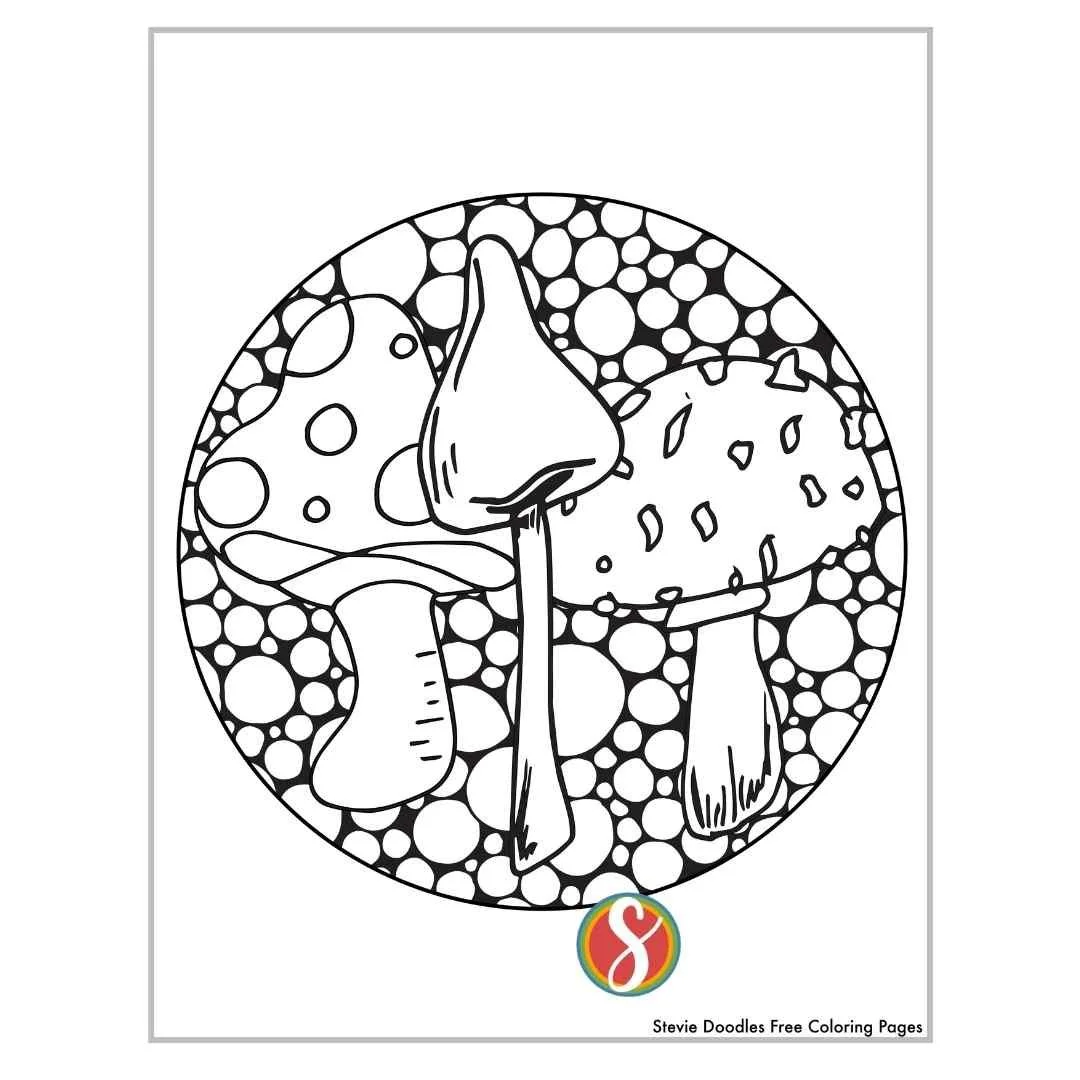 Free Mushroom Coloring Pages — Stevie Doodles