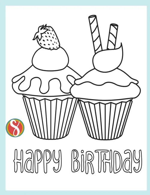Free Happy Birthday Coloring Pages — Stevie Doodles