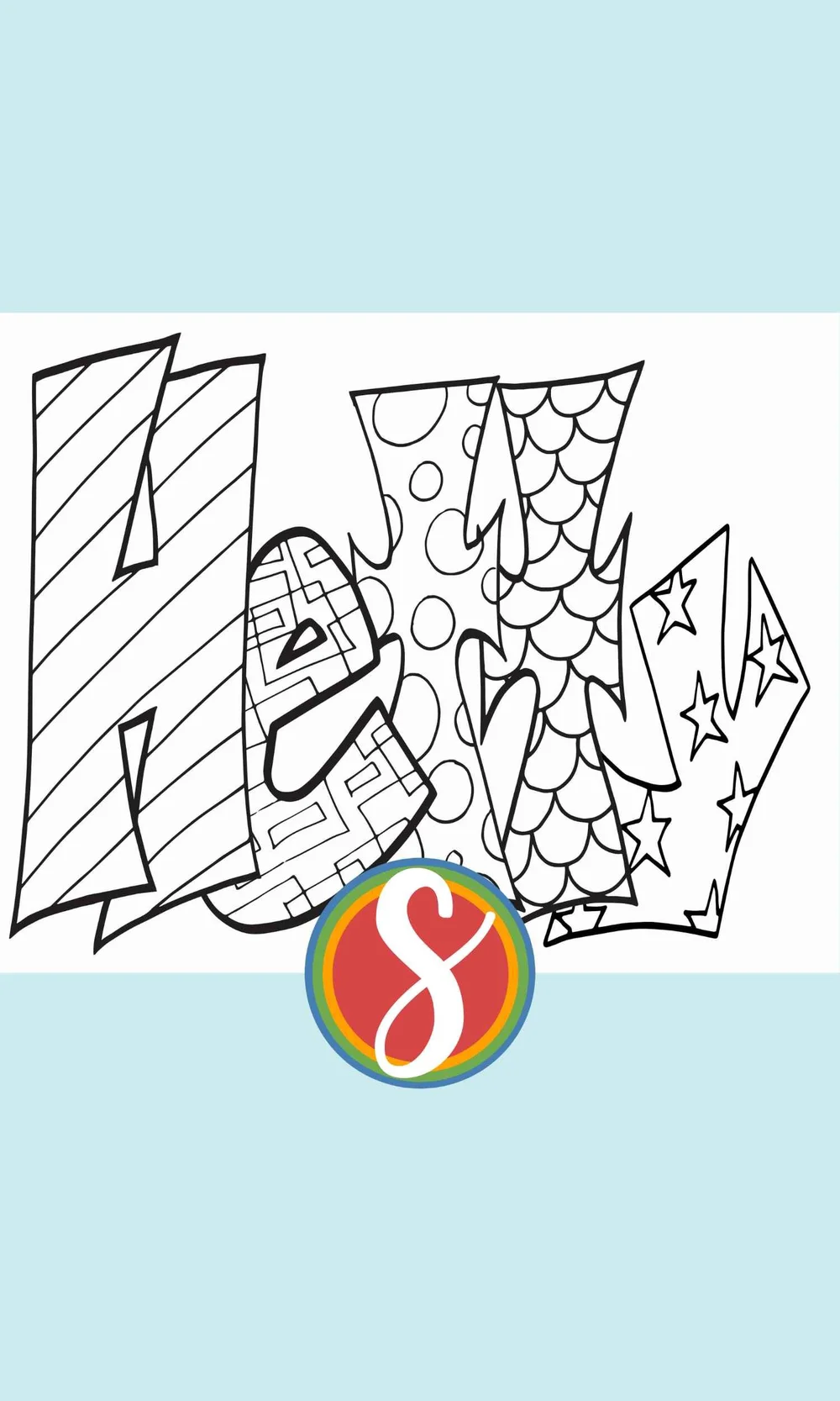 Free "Hetty" Name Coloring Page — Stevie Doodles
