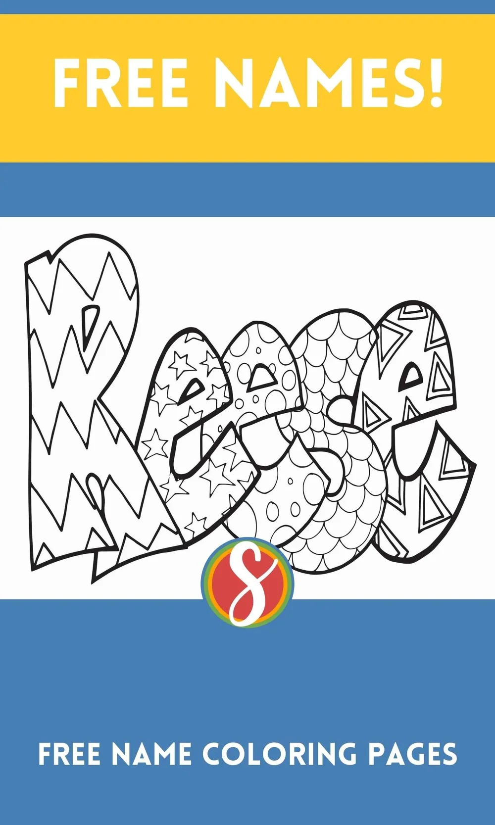 REESE! 4 Free Printable Coloring Pages — Stevie Doodles