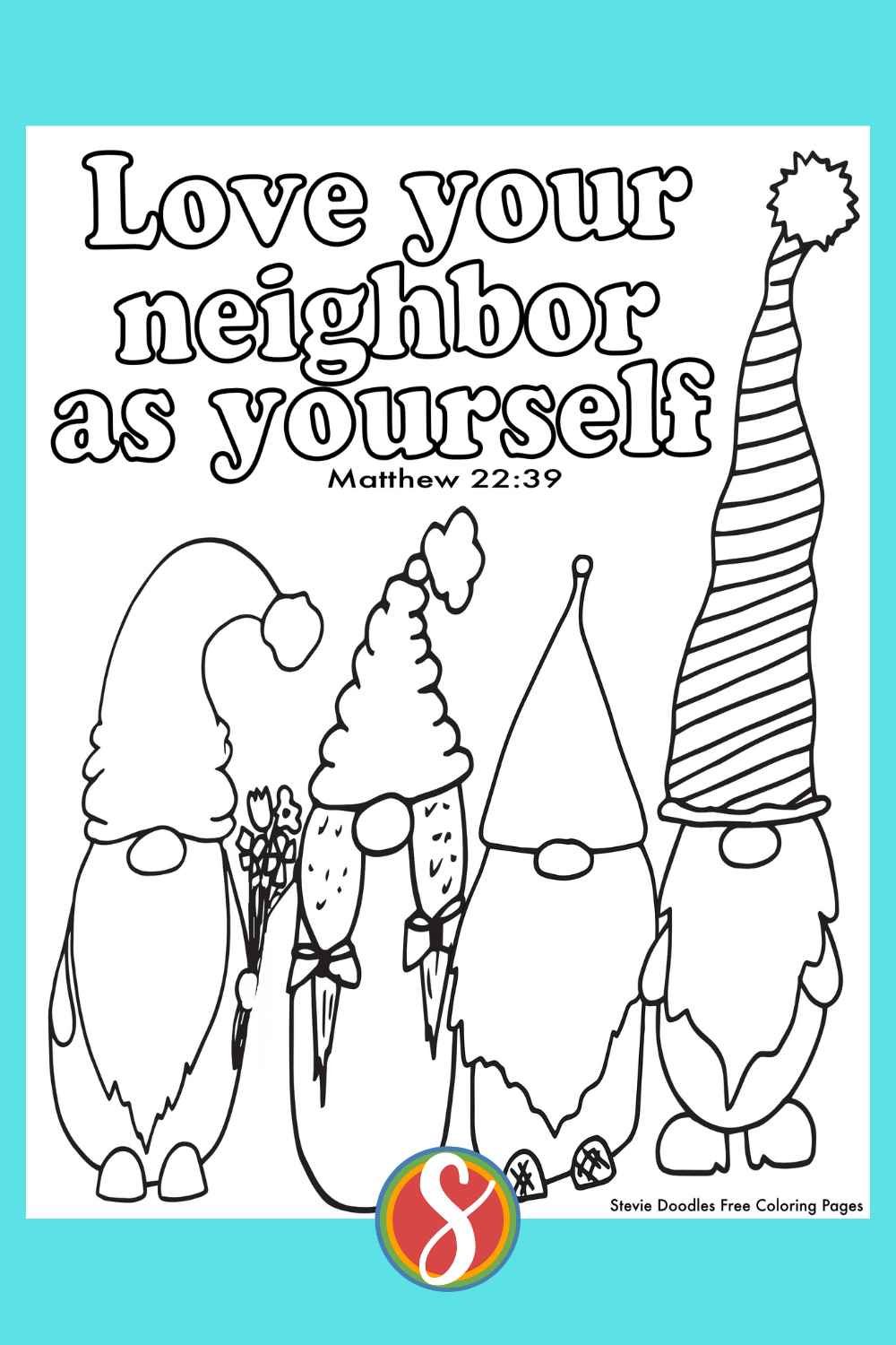 Free Matthew 22:39 Coloring Page — Stevie Doodles