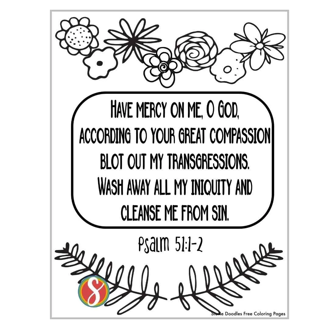 Free Psalms 51 - 60 COLORING PAGES — Stevie Doodles