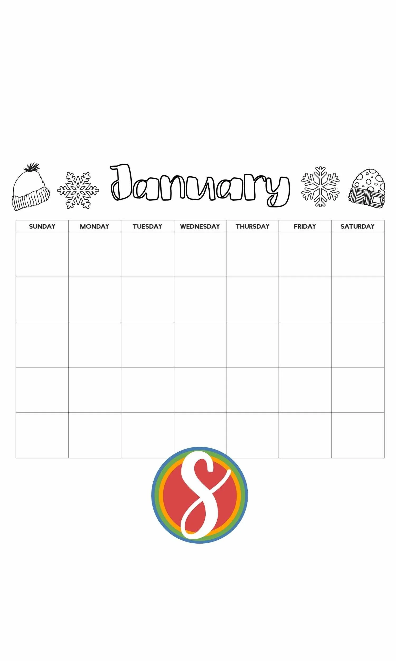 January Coloring Pages — Stevie Doodles