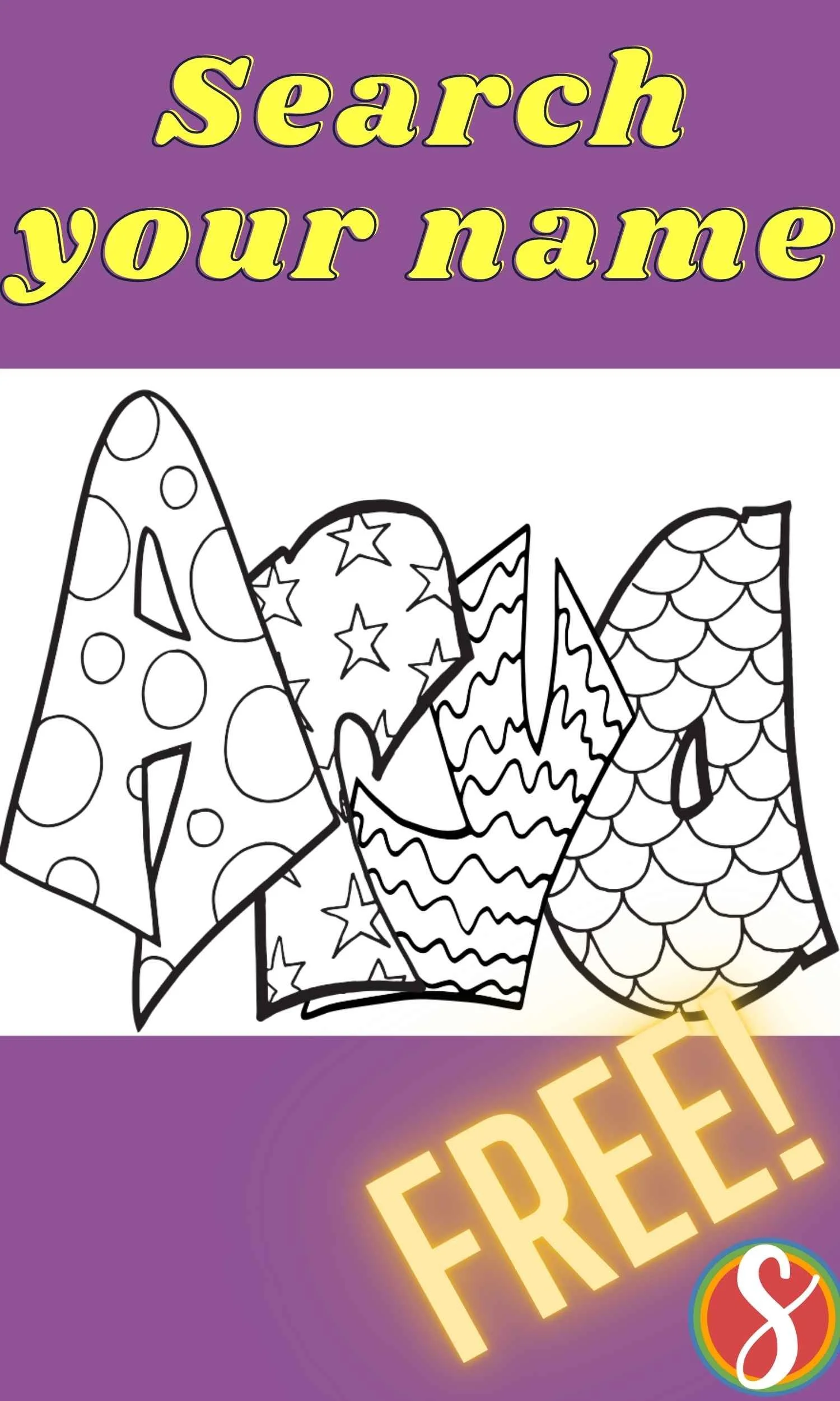 ARYA Free Name Coloring Page — Stevie Doodles