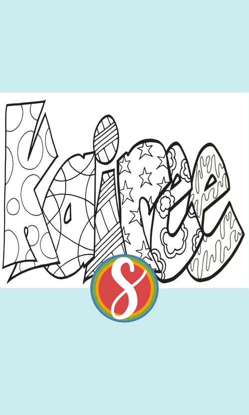 Free "Kairee" Name Coloring Page — Stevie Doodles