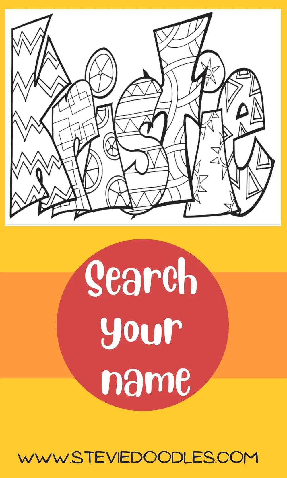KRISTIE Free Name Coloring Page — Stevie Doodles