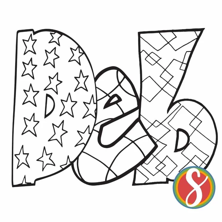 Free Deb Name Coloring Page — Stevie Doodles