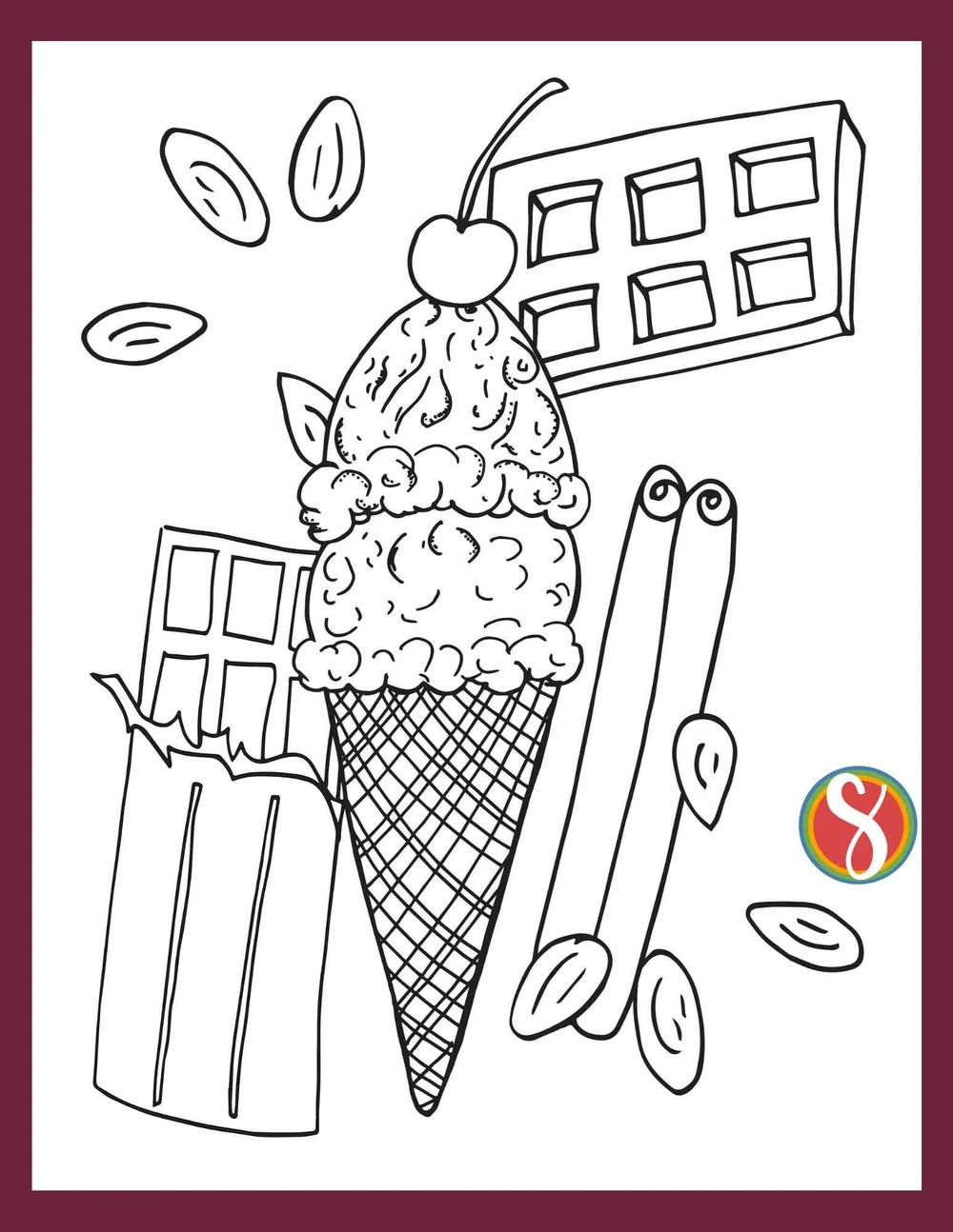 Free Coloring Pages Ice Cream — Stevie Doodles