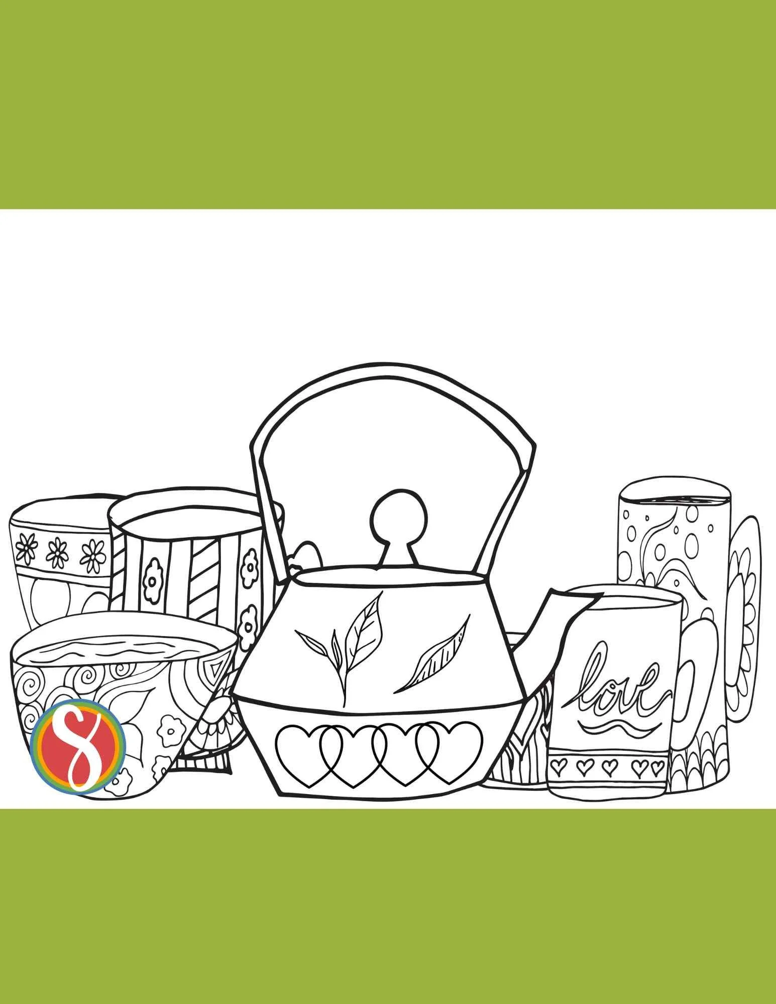 Free Teapot Coloring Pages — Stevie Doodles