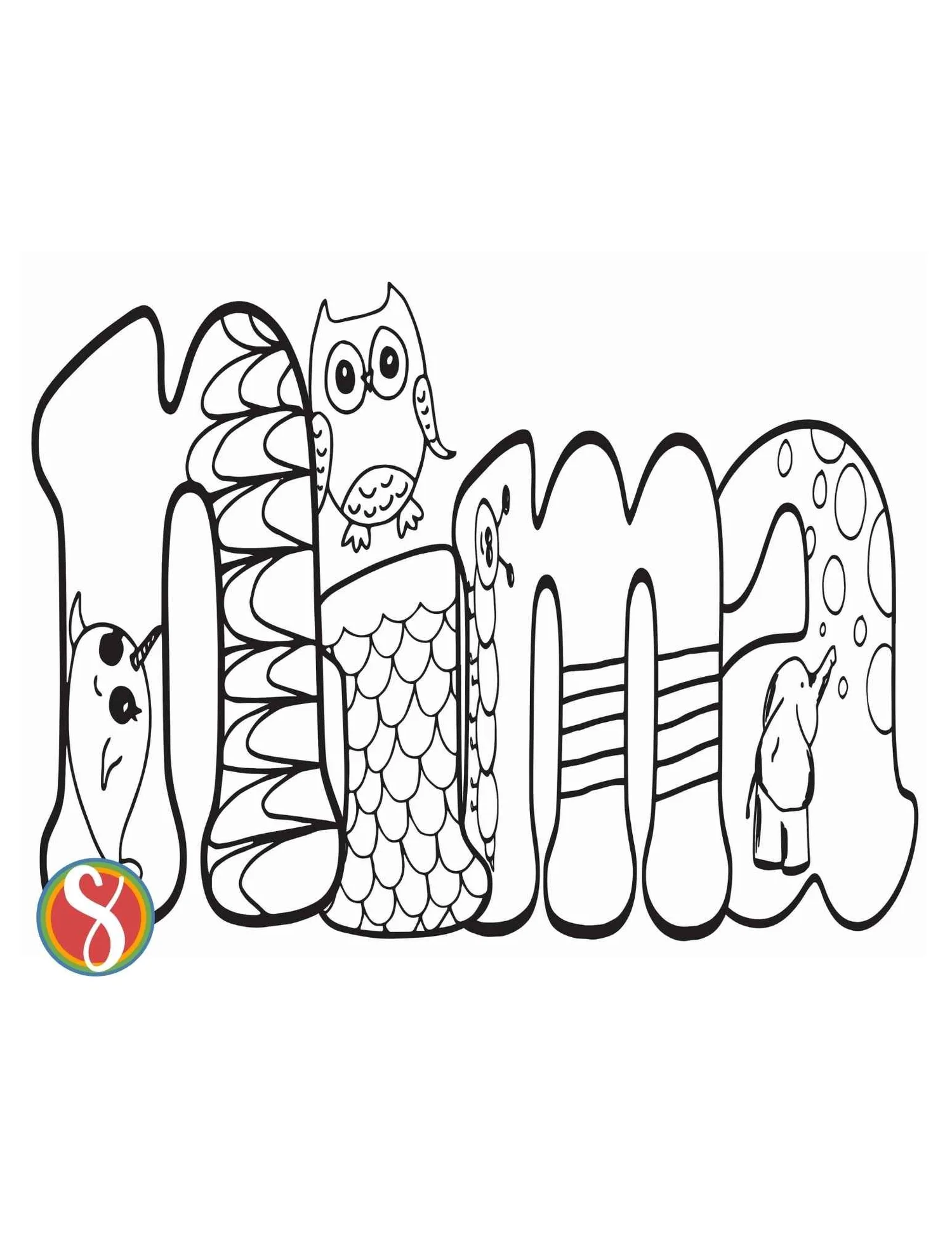 Free Nima Name Coloring Pages — Stevie Doodles