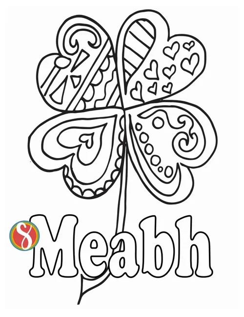 Free MEABH Name Coloring Pages — Stevie Doodles