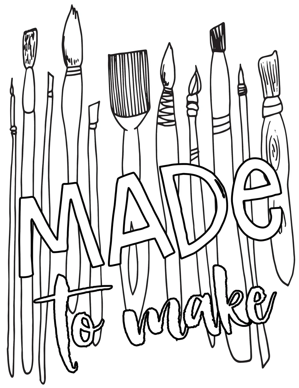 MADE TO MAKE - Free Coloring Page — Stevie Doodles