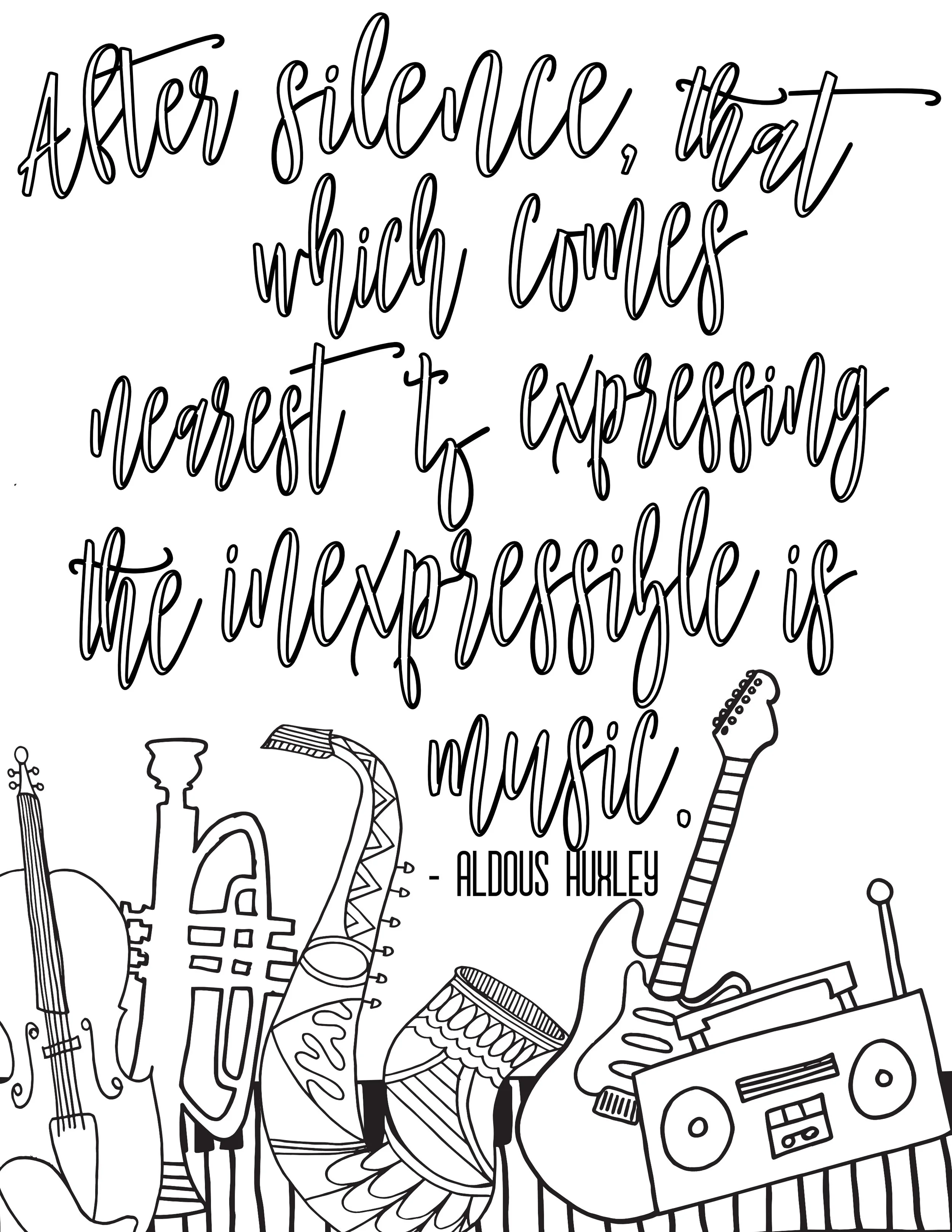 30+ Free Inspirational Quote Coloring Pages — Stevie Doodles Free ...