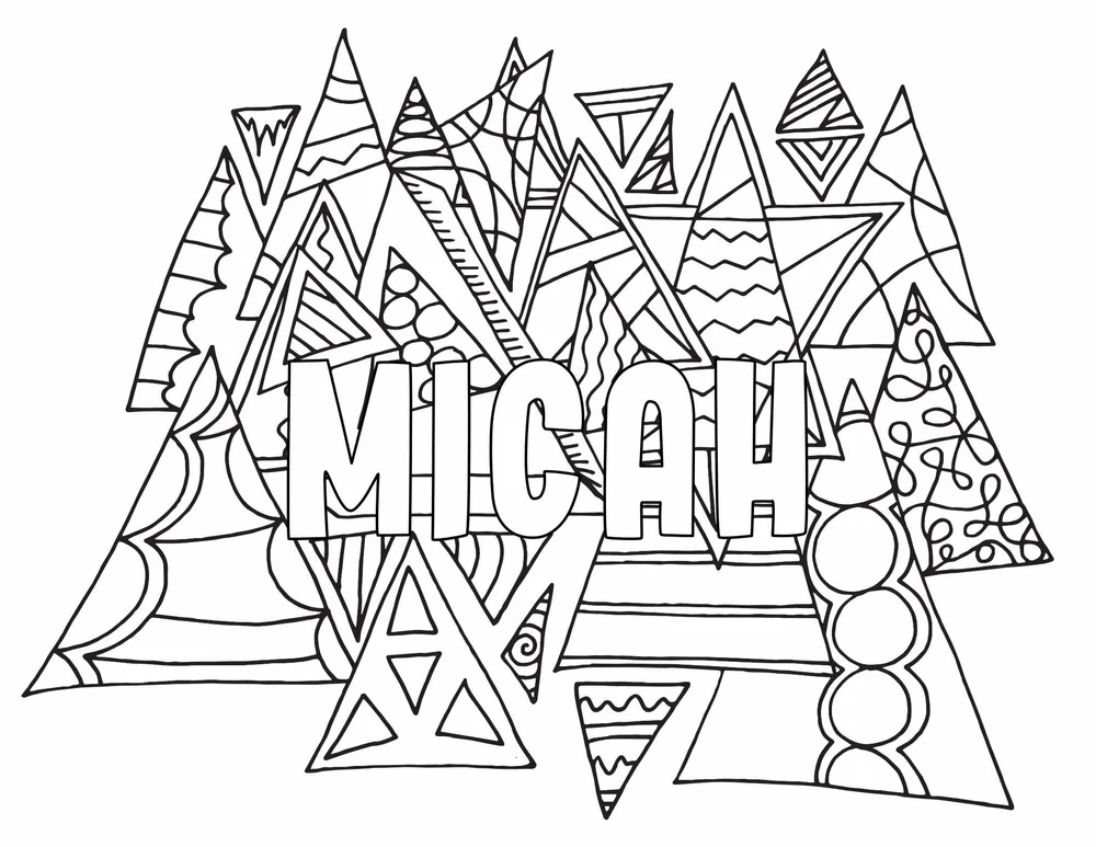 MICAH - Two Free Printable Coloring Page — Stevie Doodles