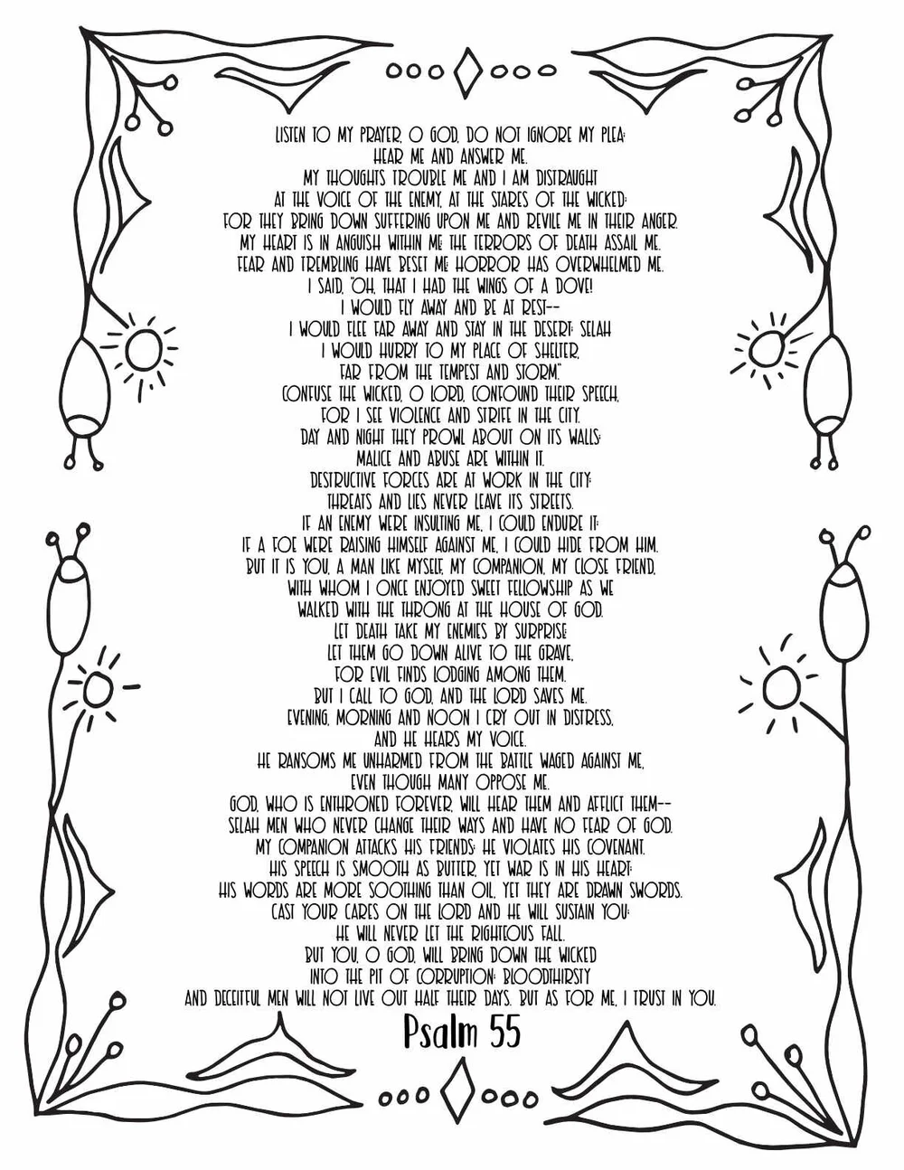 Free Psalms 51 - 60 COLORING PAGES — Stevie Doodles