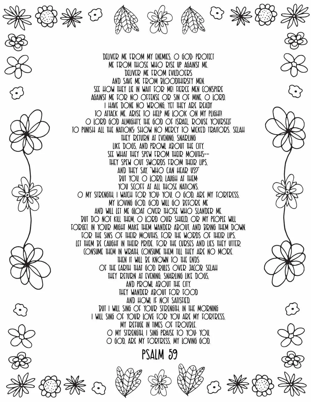 Free Psalms 51 - 60 COLORING PAGES — Stevie Doodles