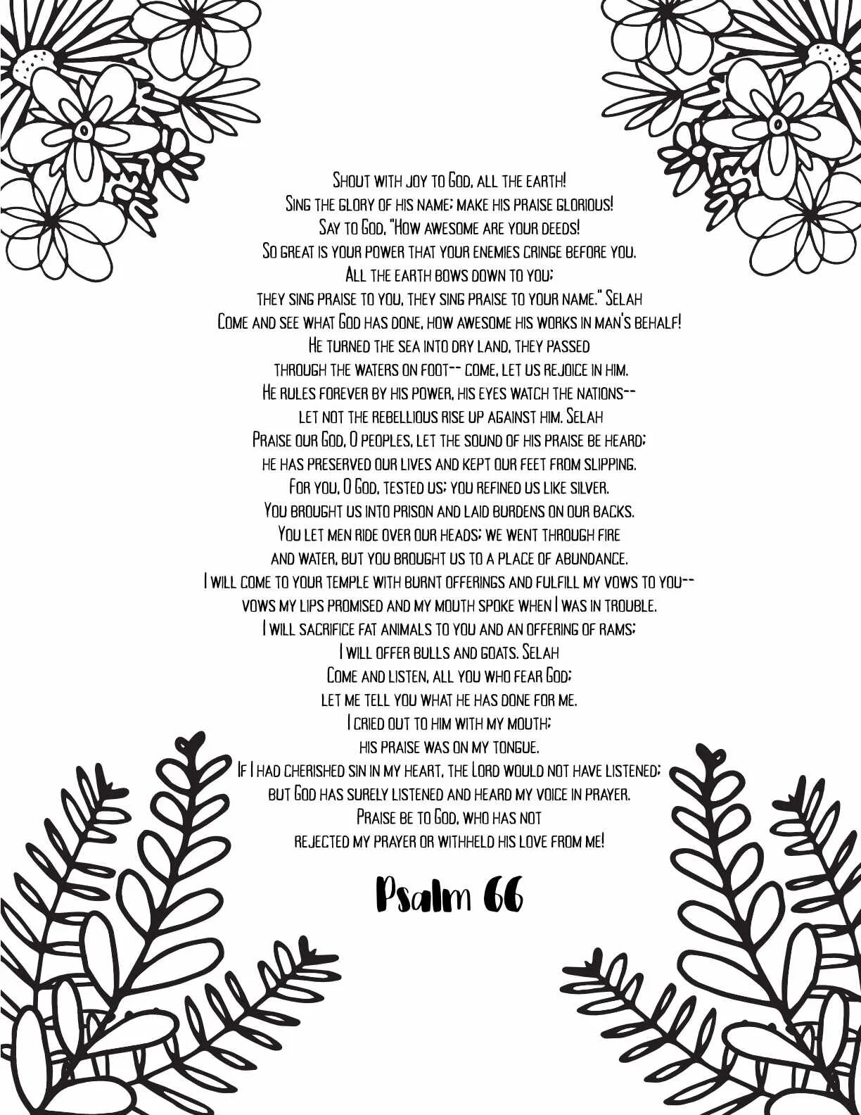 Psalms 61 - 70 - Free Coloring — Stevie Doodles