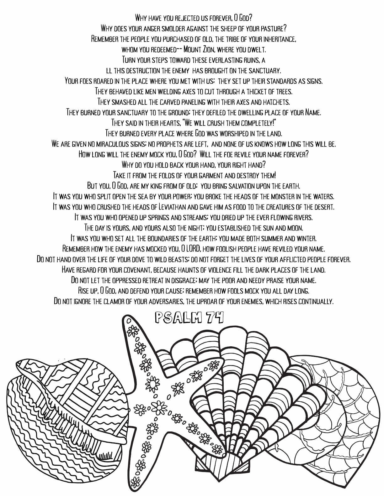 Psalms 71 - 80 - Free Coloring — Stevie Doodles