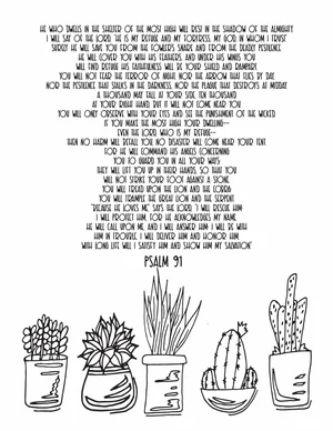 Psalms 91 - 100 - Free Coloring — Stevie Doodles