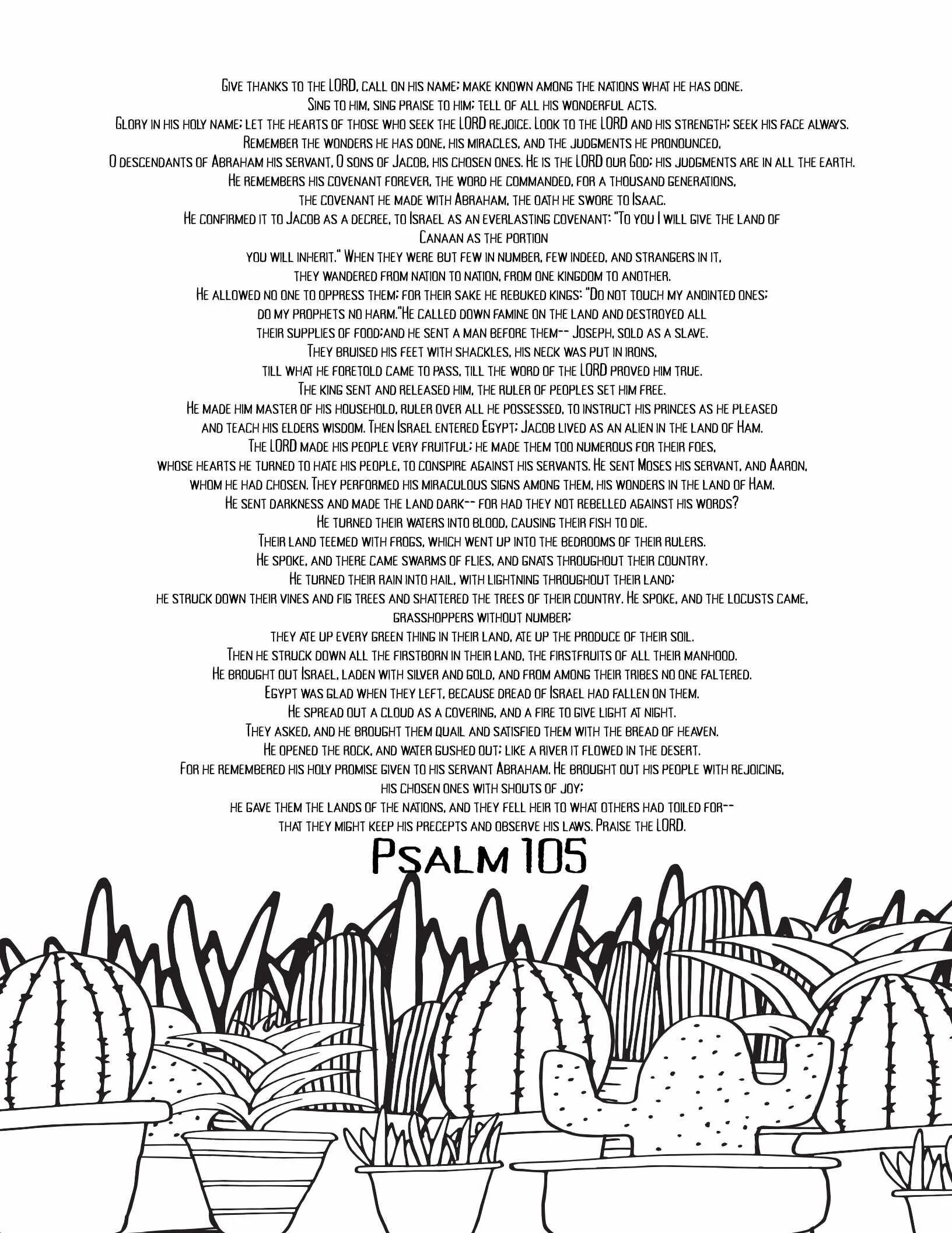 Psalms 101 - 110 - Free Coloring — Stevie Doodles