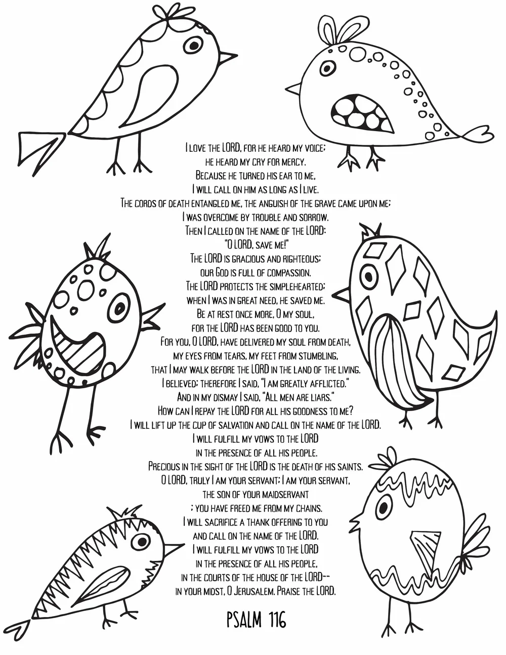 Psalms 111 - 120 - Free Coloring — Stevie Doodles