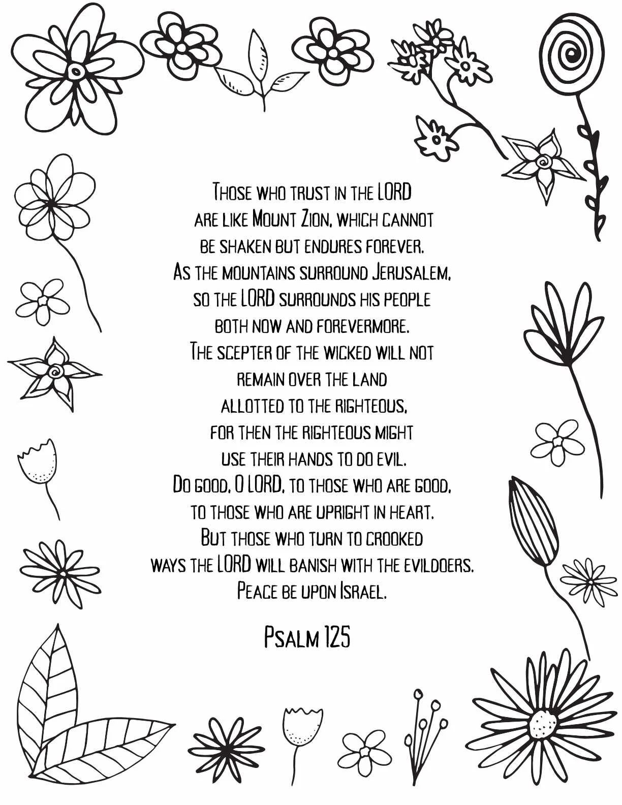 Psalms 121 - 130 - FREE PRINTABLE PSALM ADULT COLORING PAGES — Stevie ...