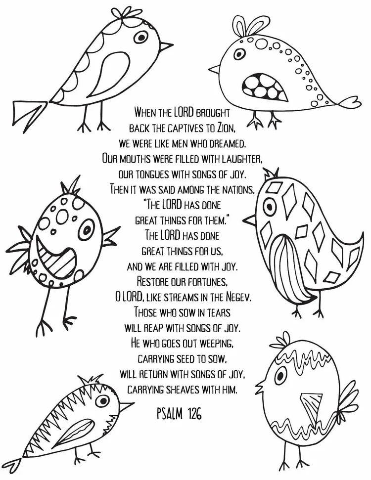 Psalms 121 - 130 - Free Coloring — Stevie Doodles