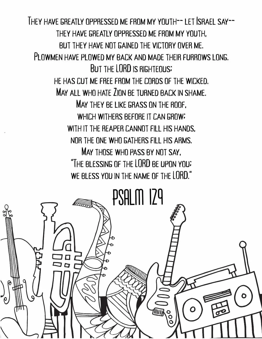 Psalms 121 - 130 - Free Coloring — Stevie Doodles
