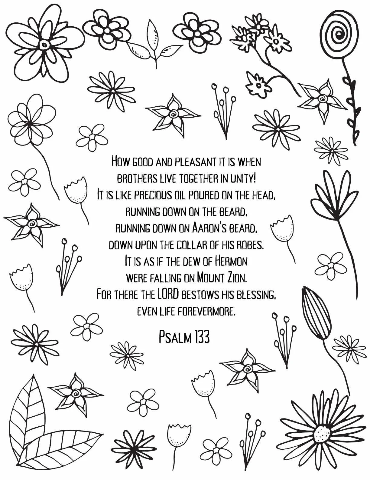 Psalms 131 - 140 - Free Coloring — Stevie Doodles