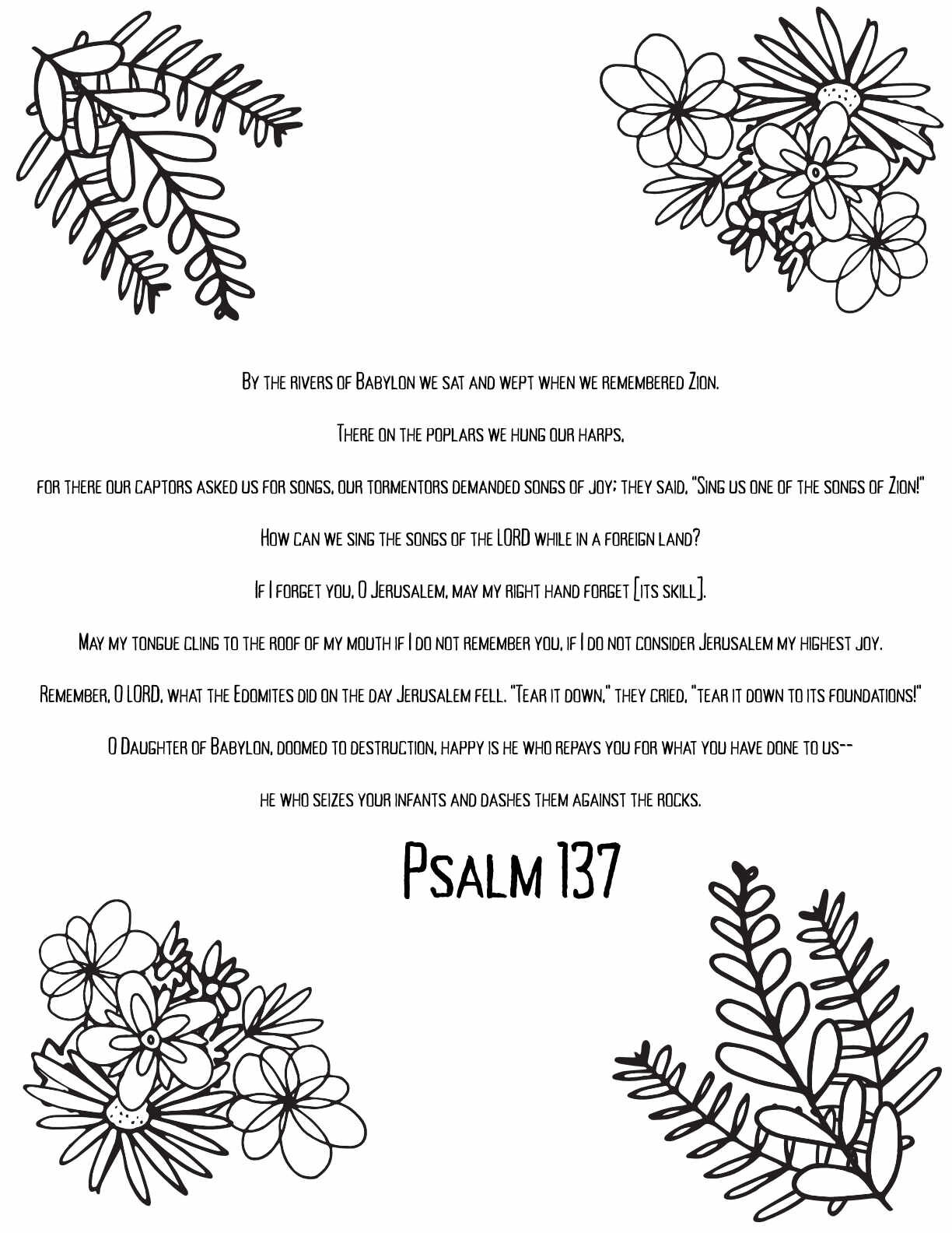 Psalms 131 - 140 - Free Coloring — Stevie Doodles