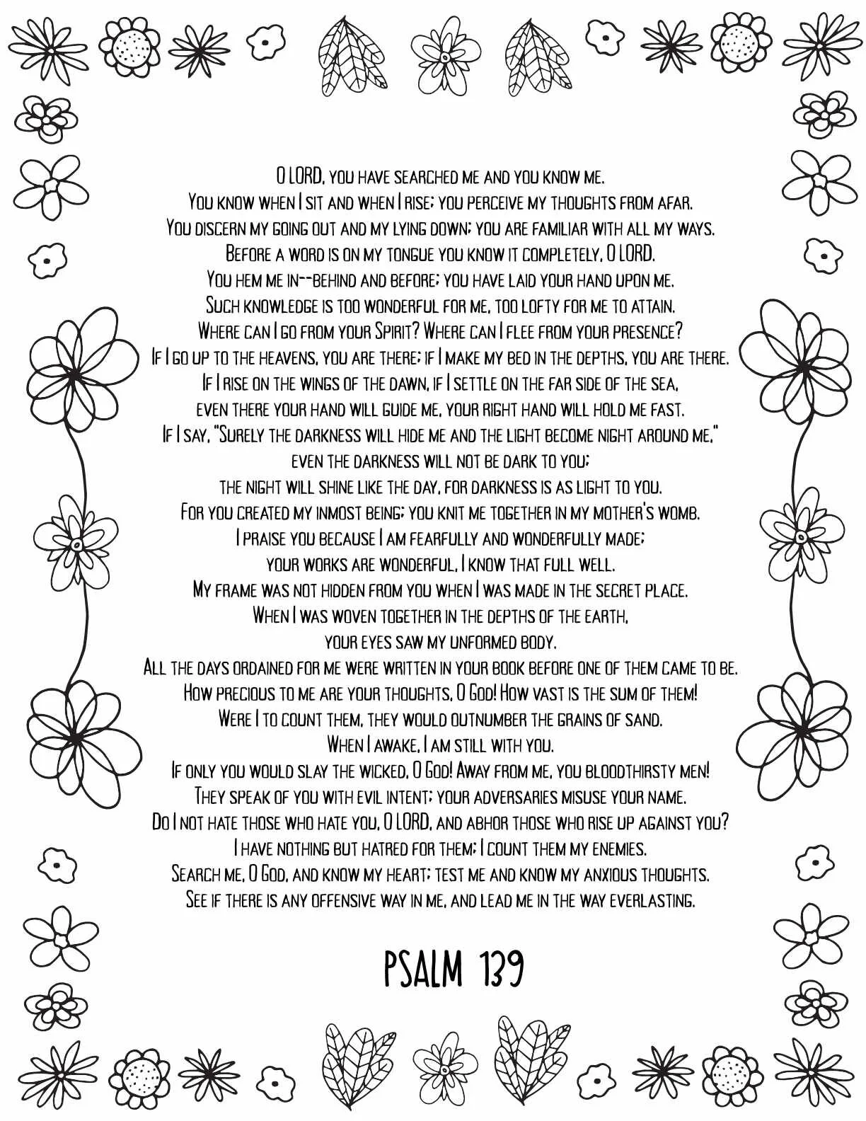 Psalms 131 - 140 - Free Coloring — Stevie Doodles
