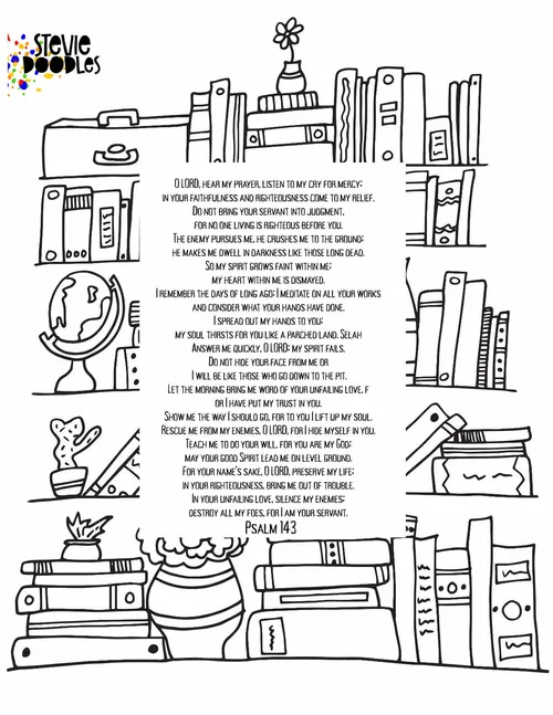 Psalms 141 - 150 - Free Coloring — Stevie Doodles