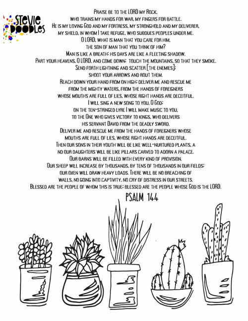 Psalms 141 - 150 - Free Coloring — Stevie Doodles