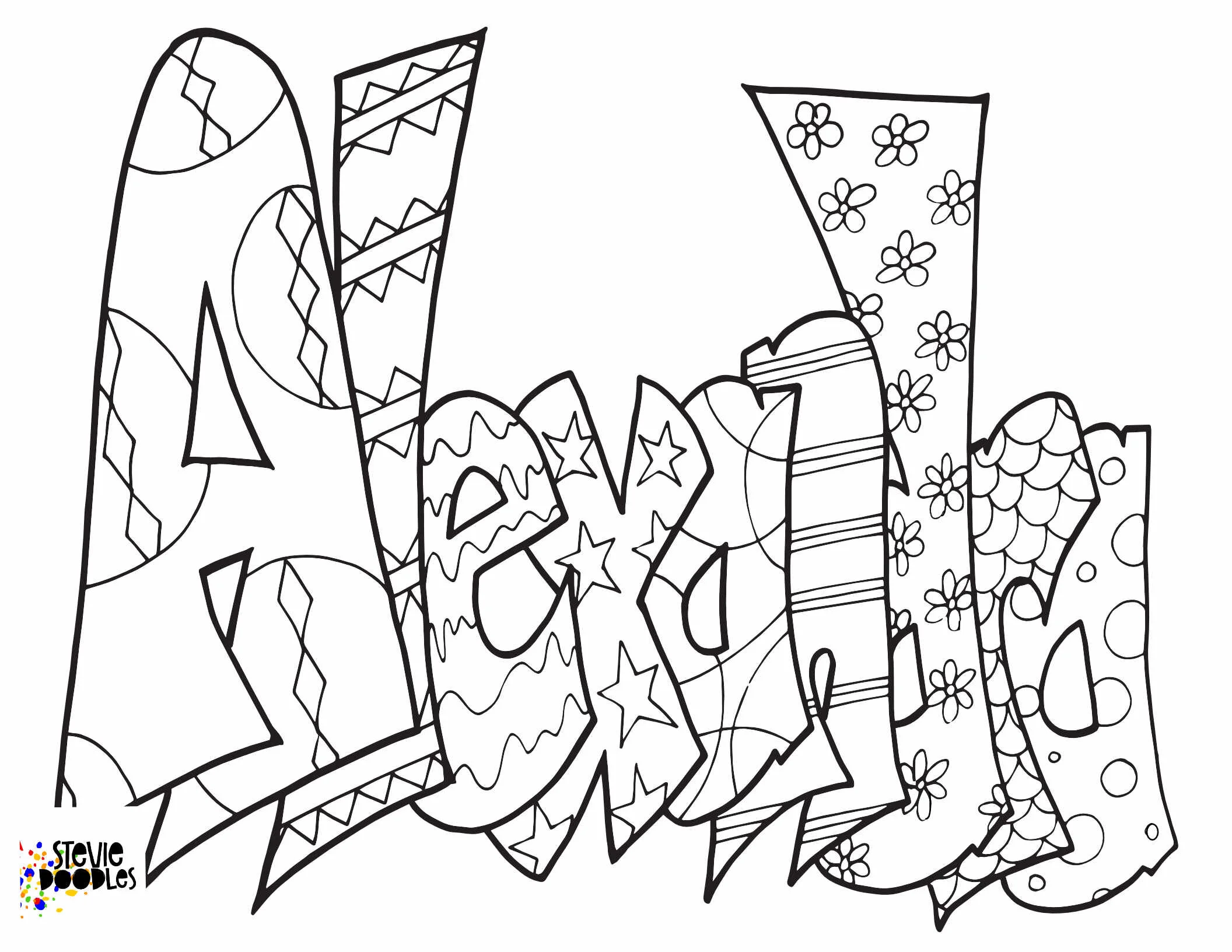 ALEXANDRA- Free Coloring Page — Stevie Doodles
