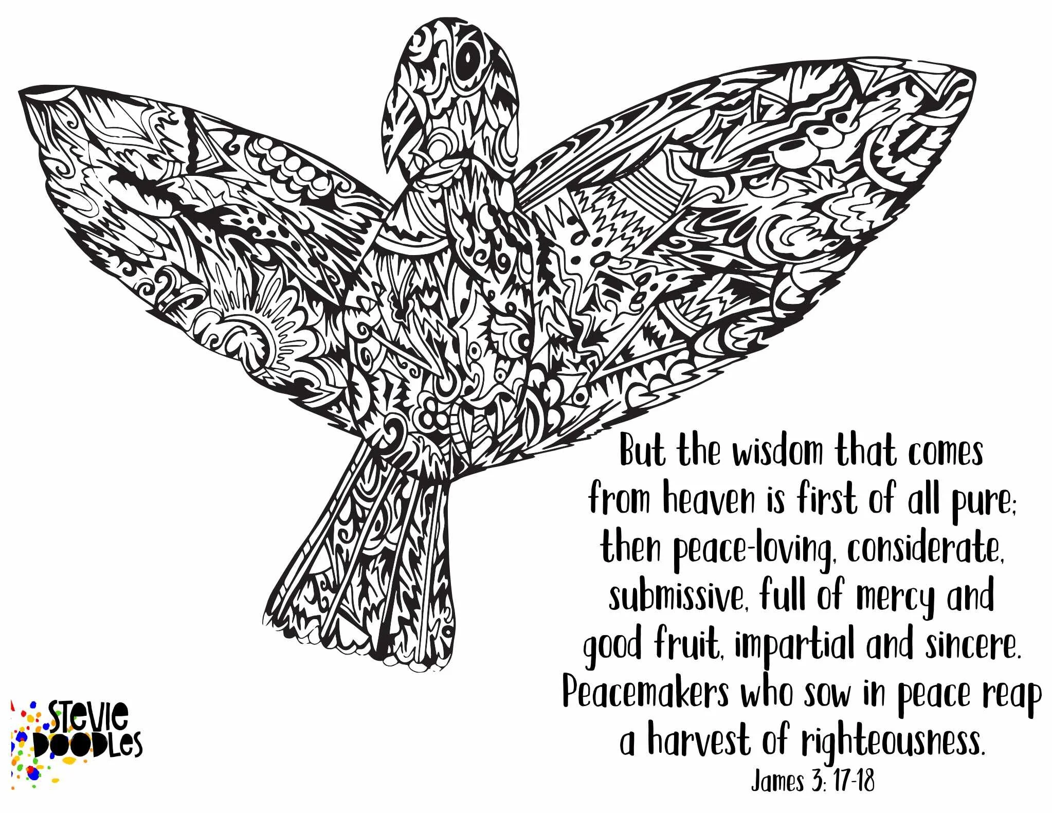 James 3 17 Free Printable Coloring Page Stevie Doodles