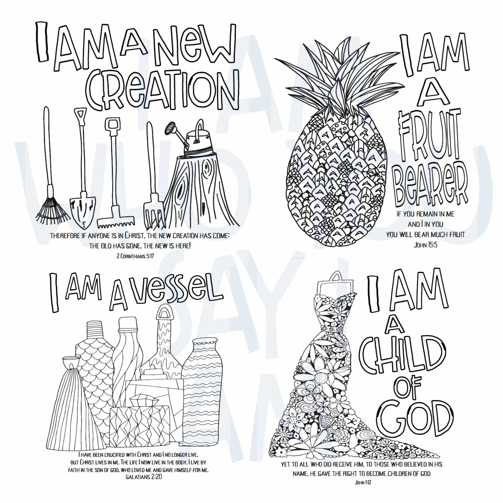 4 Free Identity In Christ Coloring Pages - Free To Print And Color ...