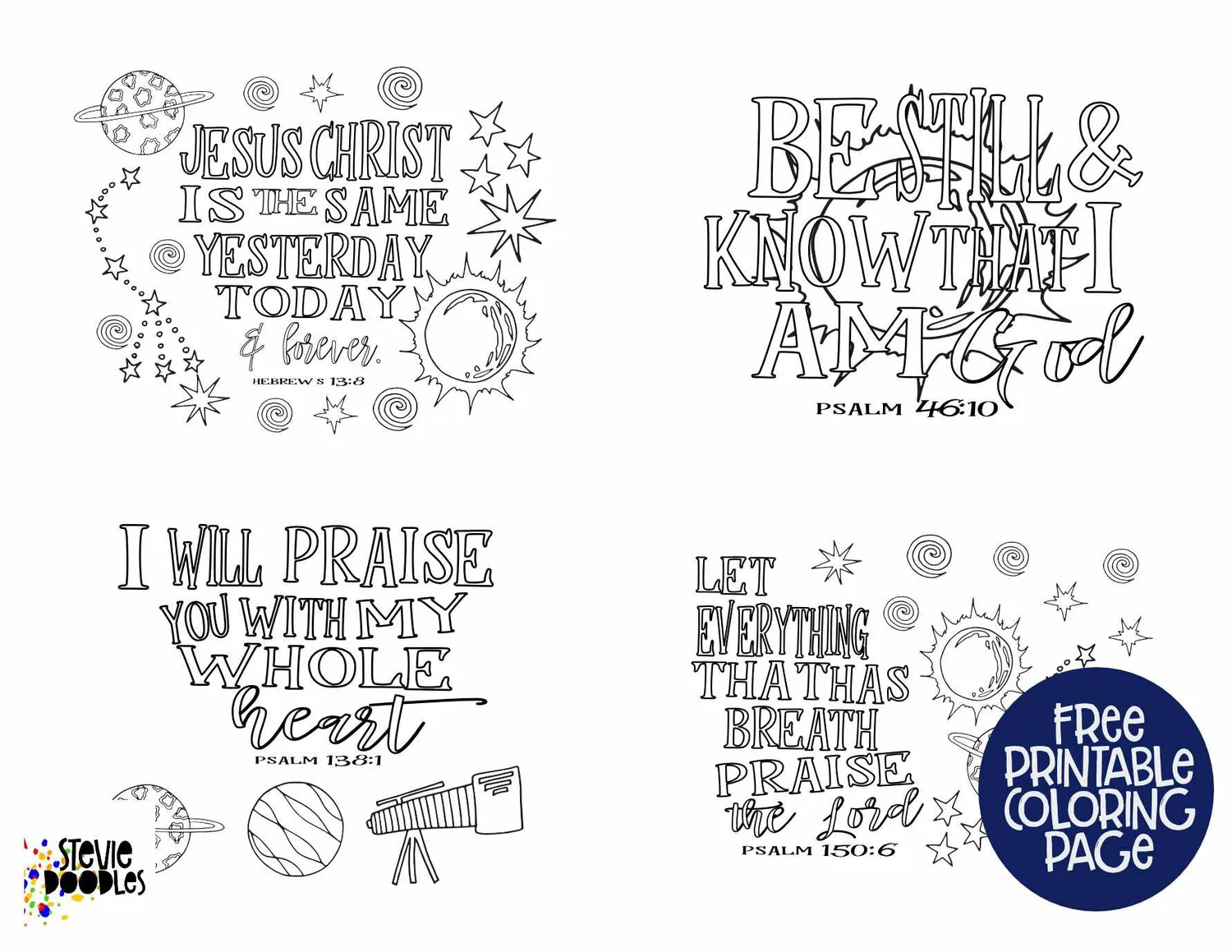 Free Planets & Stars Memory Verses — Stevie Doodles