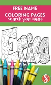 ERICA Free Name Coloring Page — Stevie Doodles