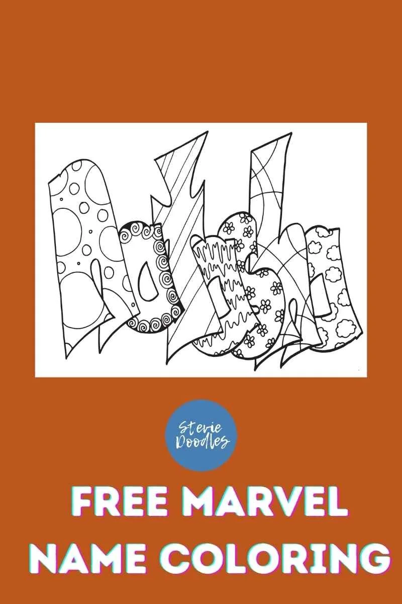 MARVEL NAMES - Free Coloring Pages — Stevie Doodles